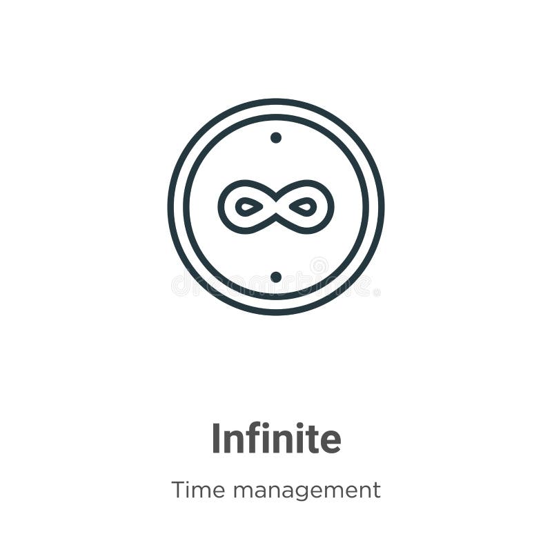 Infinite Outline Vector Icon. Thin Line Black Infinite Icon, Flat ...