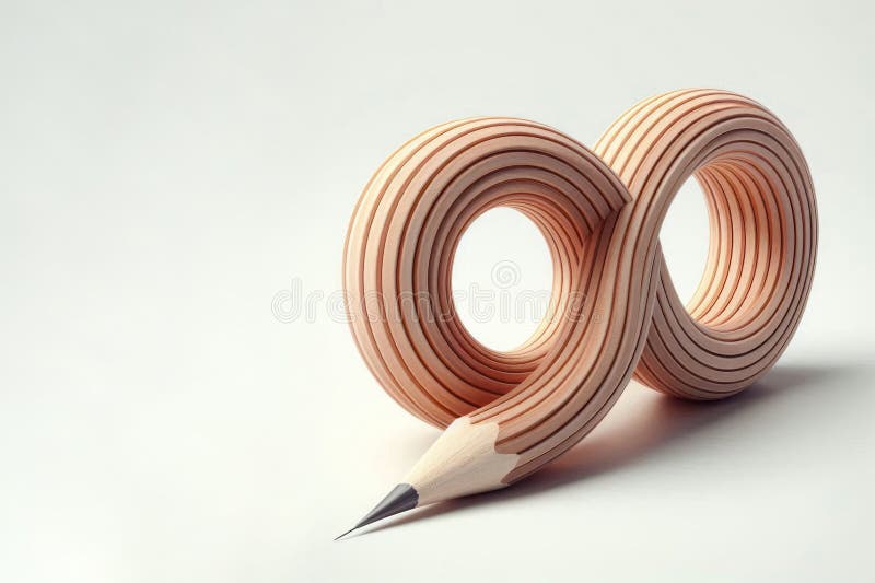 An Infinite Pencil in the Shape of an Infinity Sign. Space for Text ...