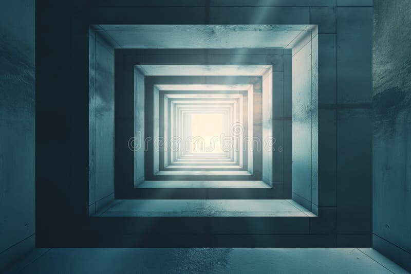 Infinite Perspective Light Tunnel Stock Image - Image of mystery, depth ...
