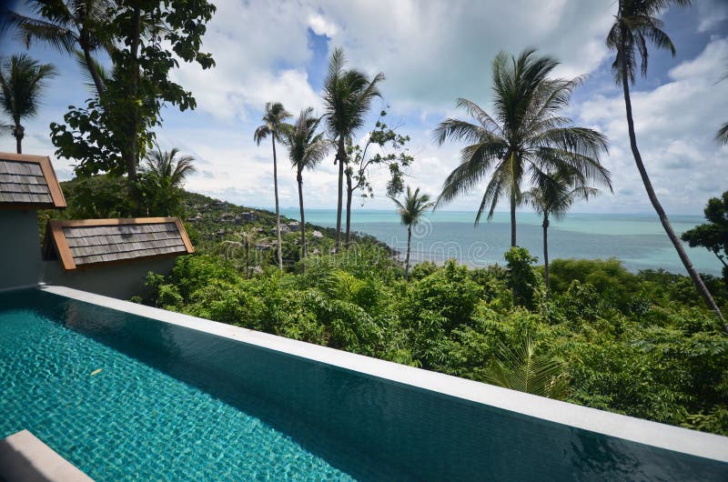 Infinite pool villa resort stock photo. Image of pool - 33389710