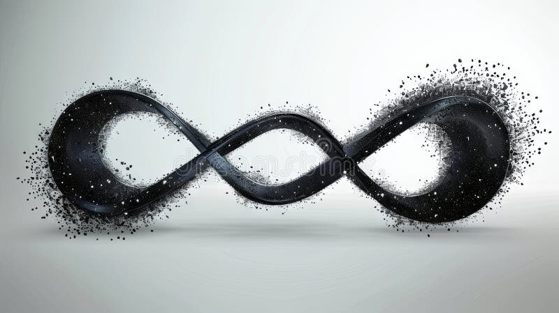 Infinite Possibilities: Dynamic Black Infinity Symbol Disintegrating ...