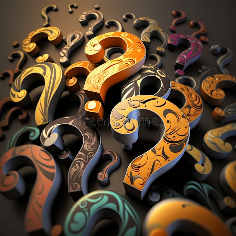 Symbol of Question Marks on 3d Illustration. Stock Illustration ...