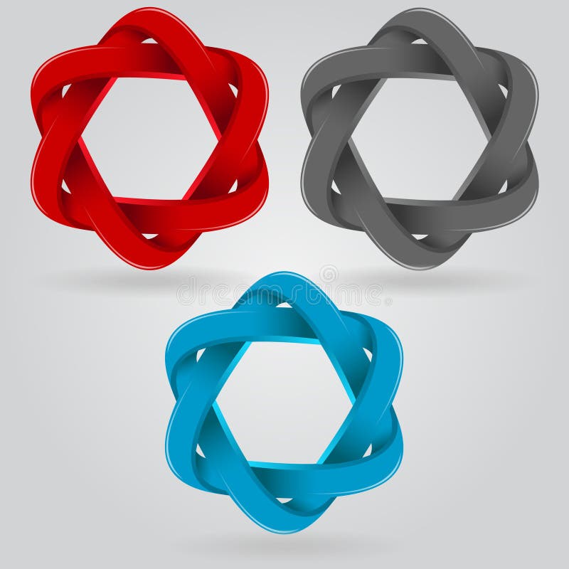 Infinite Ribbon Star, Looped Triangle Shape Icon, Vector Illustration ...