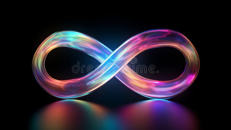 Infinite Sign Abstract on Black Background Stock Photo - Image of ...