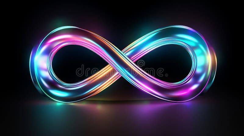 Infinite Sign Abstract on Black Background Stock Photo - Image of ...