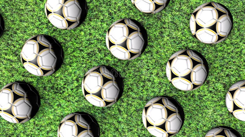 Infinite Soccer Balls Passing on Meadow Ground Infinite Loop Animation ...
