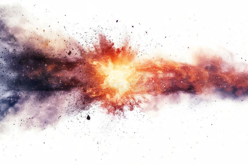 Infinite Space Dust Explosion on White Background Stock Photo - Image ...