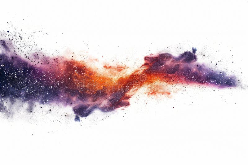 Infinite Space Dust Explosion on White Background Stock Image - Image ...