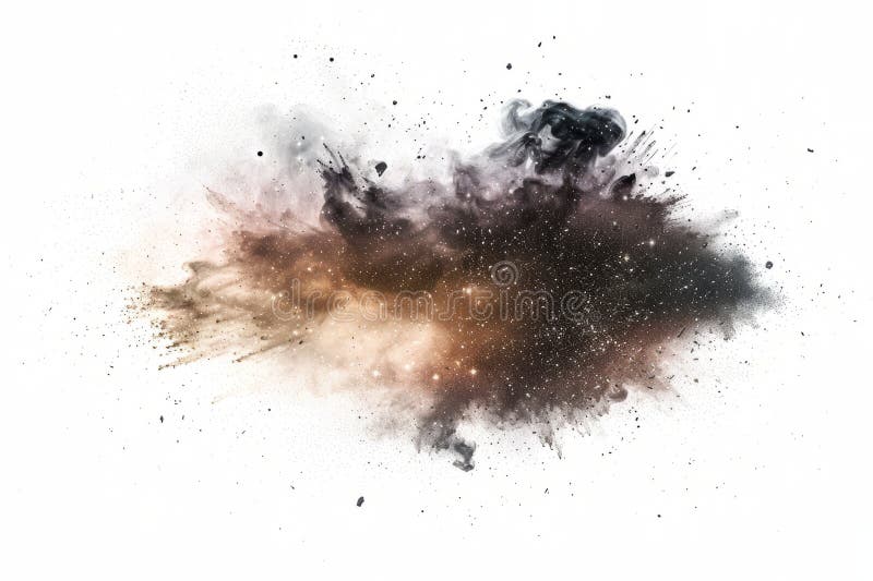 Infinite Space Dust Explosion on White Background Stock Image - Image ...