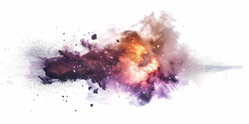 Infinite Space Dust Explosion on White Background Stock Image - Image ...