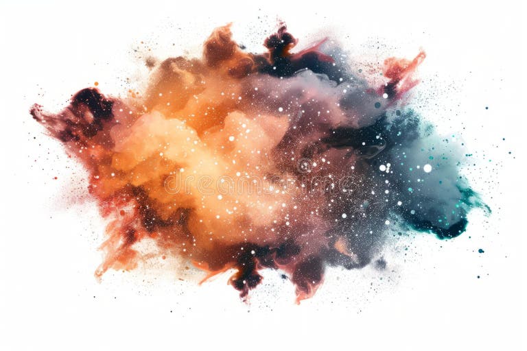 Infinite Space Dust Explosion on White Background Stock Image - Image ...
