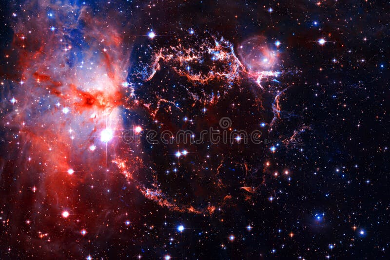 Infinite Space with Nebulae and Stars Stock Illustration - Illustration ...