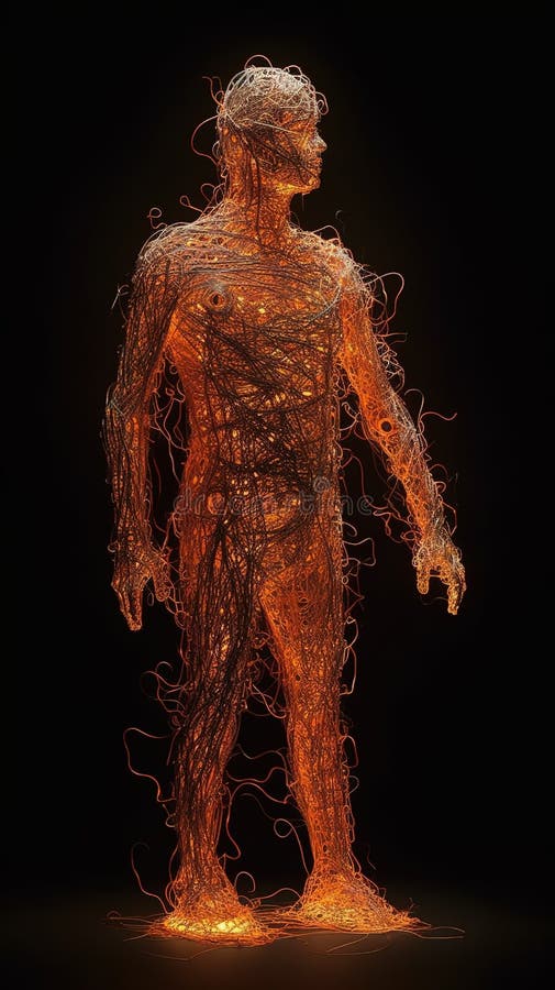 Infinite Space Pierced with Thousands Glowing Fire Threads, Which are ...