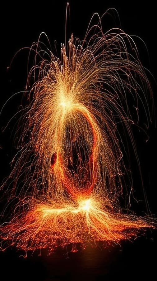 Infinite Space Pierced with Thousands Glowing Fire Threads, Which are ...