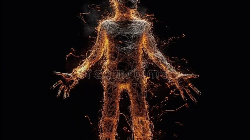 Infinite Space Pierced with Thousands Glowing Fire Threads, Which are ...