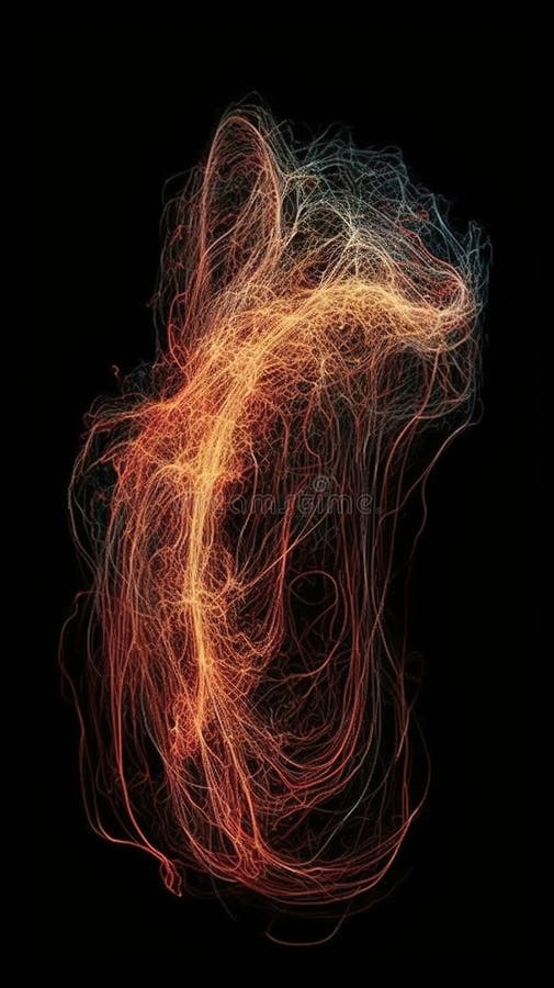 Infinite Space Pierced with Thousands Glowing Fire Threads, Which are ...