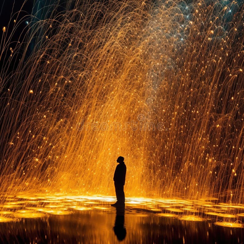 Infinite Space Pierced with Thousands Glowing Fire Threads, Which are ...