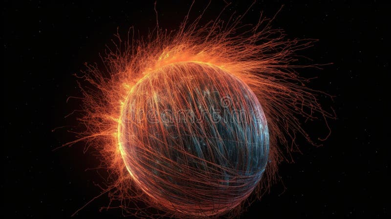 Infinite Space Pierced with Thousands Glowing Fire Threads, Which are ...