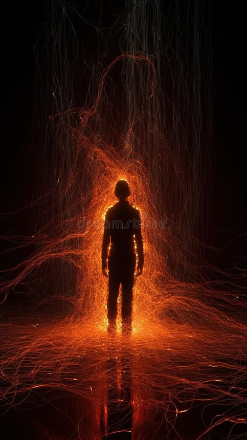 Infinite Space Pierced with Thousands Glowing Fire Threads, Which are ...