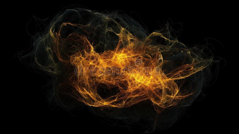 Infinite Space Pierced with Thousands Glowing Fire Threads, Which are ...