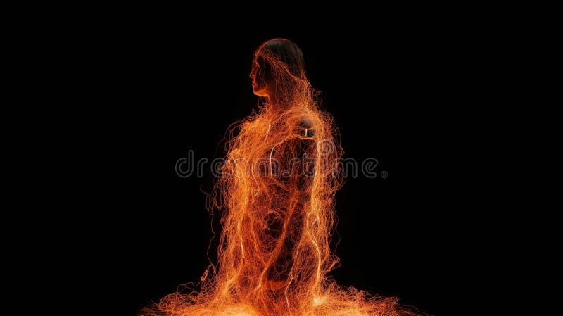 Infinite Space Pierced with Thousands Glowing Fire Threads, Which are ...