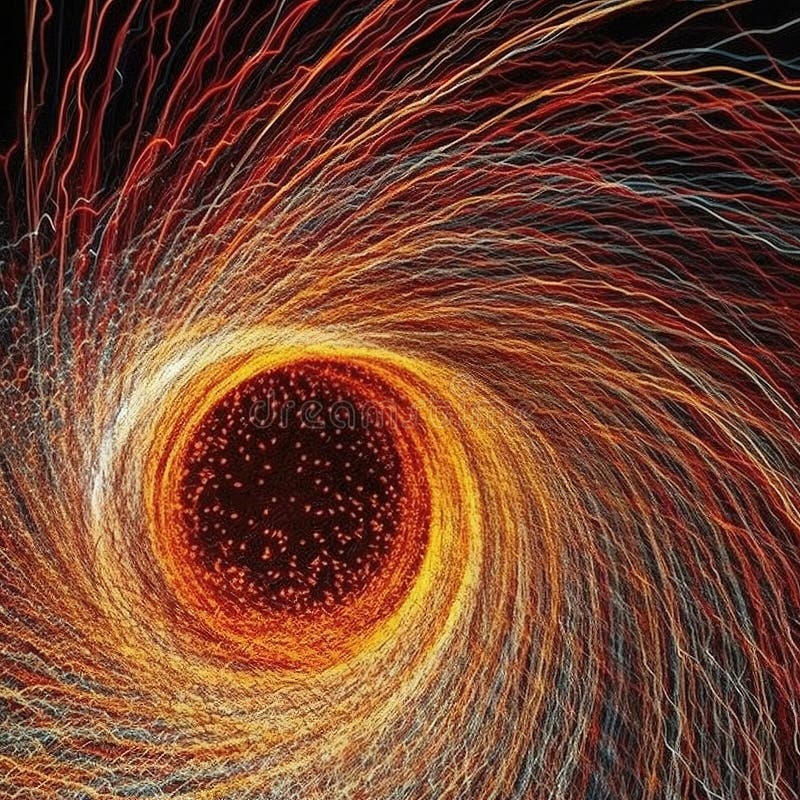 Infinite Space Pierced with Thousands Glowing Fire Threads, Which are ...