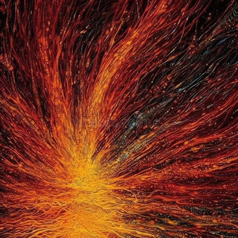 Infinite Space Pierced with Thousands Glowing Fire Threads, Which are ...