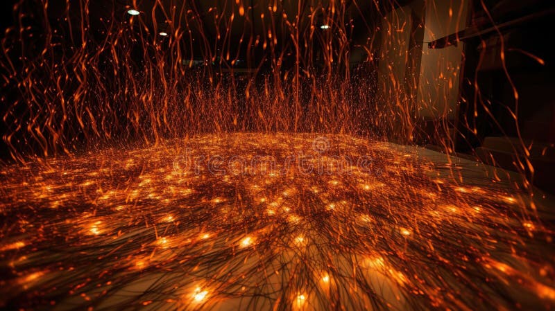 Infinite Space Pierced with Thousands Glowing Fire Threads, Which are ...