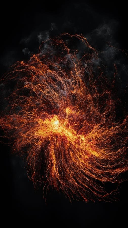 Infinite Space Pierced with Thousands Glowing Fire Threads, Which are ...