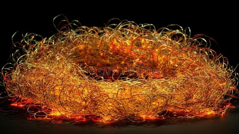 Infinite Space Pierced with Thousands Glowing Fire Threads, Which are ...