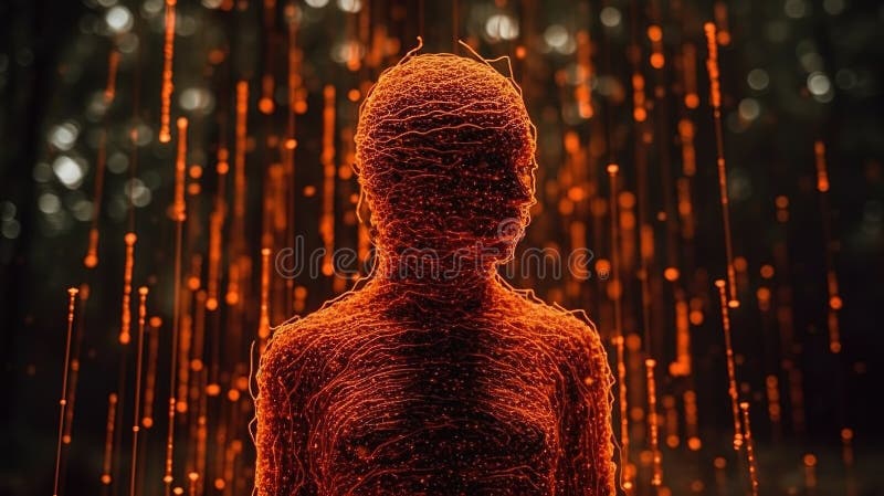 Infinite Space Pierced with Thousands Glowing Fire Threads, Which are ...