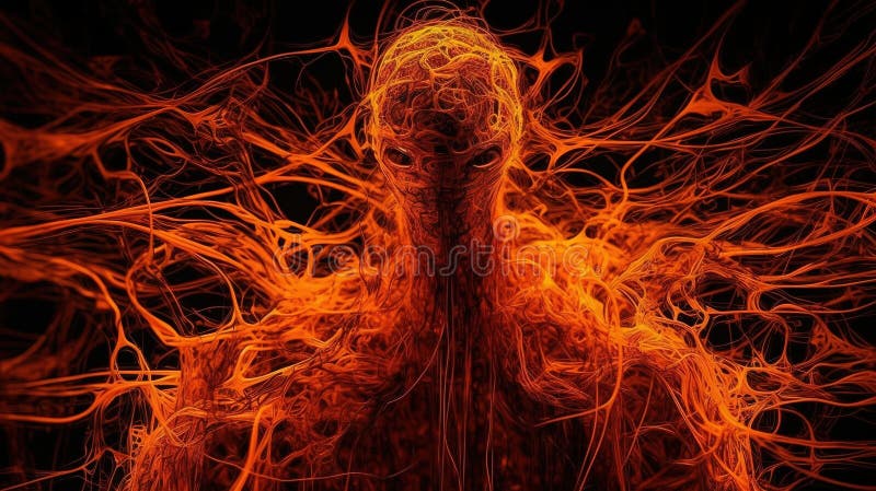 Infinite Space Pierced with Thousands Glowing Fire Threads, Which are ...