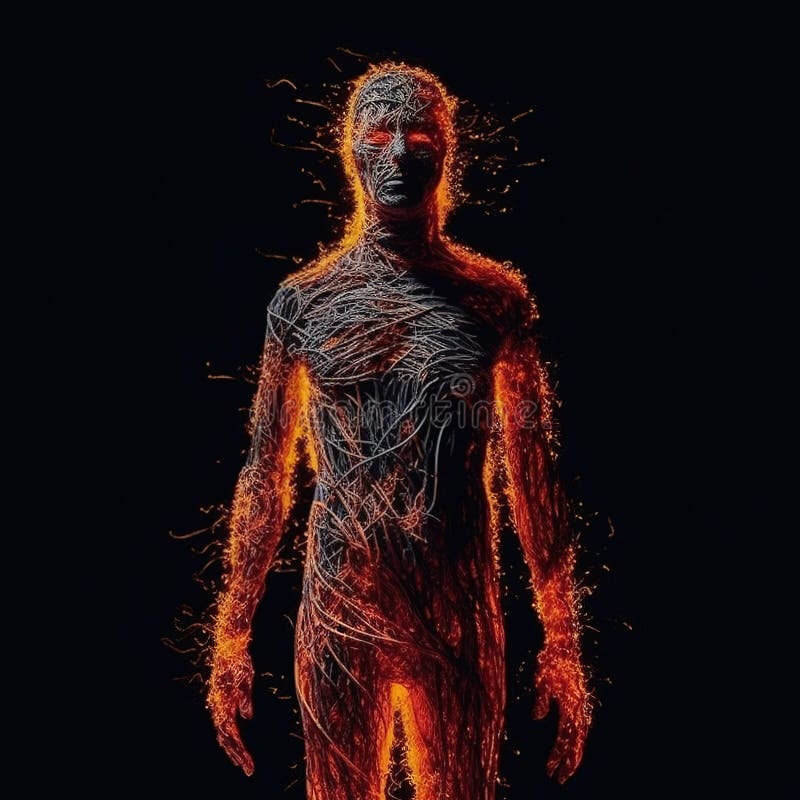 Infinite Space Pierced with Thousands Glowing Fire Threads, Which are ...