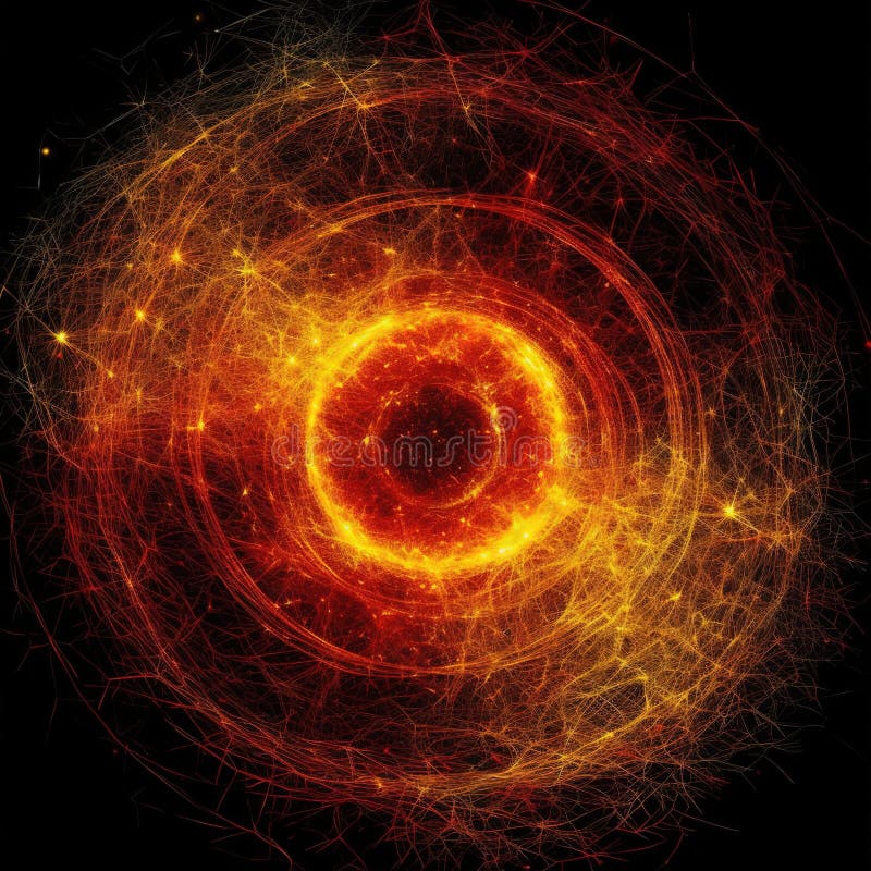 Infinite Space Pierced with Thousands Glowing Fire Threads, Which are ...