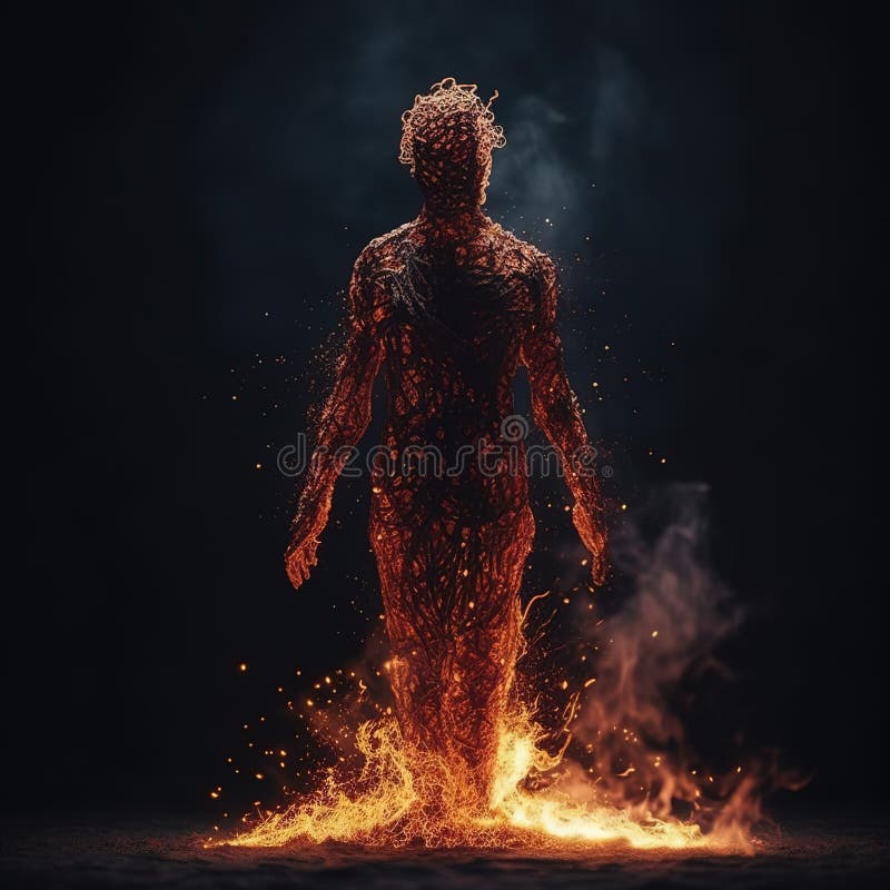 Infinite Space Pierced with Thousands Glowing Fire Threads, Which are ...