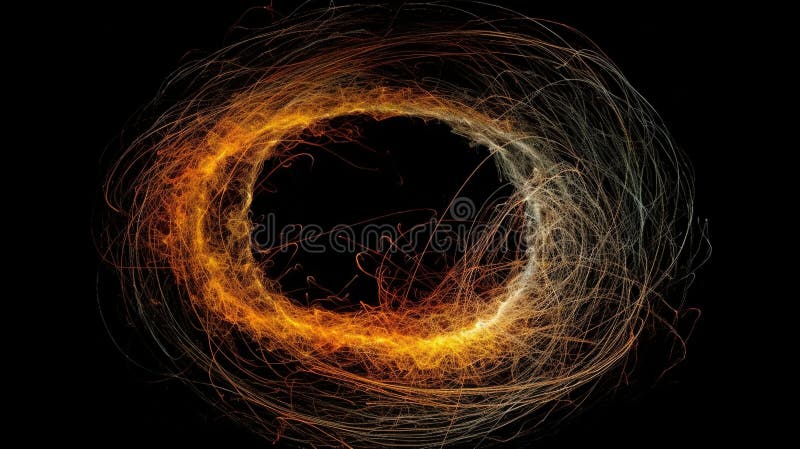 Infinite Space Pierced with Thousands Glowing Fire Threads, Which are ...