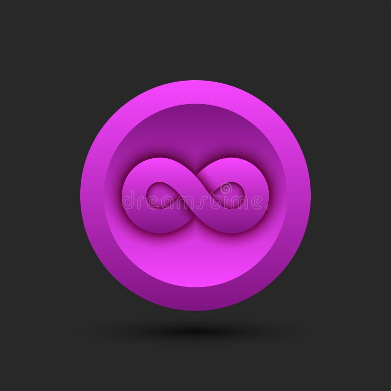 Infinite Symbol Logo for Cryptocurrency on a Round Pink Background ...