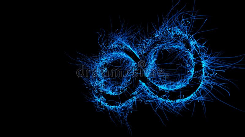 Infinite Symbol Made of Thousands of Particles in Long Exposure - Blue ...