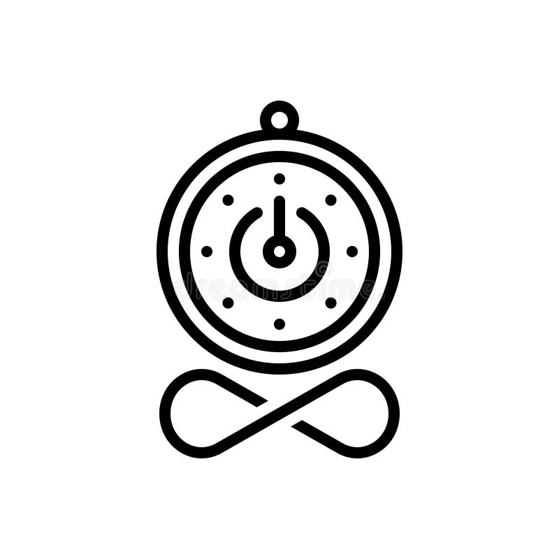 Black Line Icon for Infinite Time, Countdown and Clock Stock Vector ...