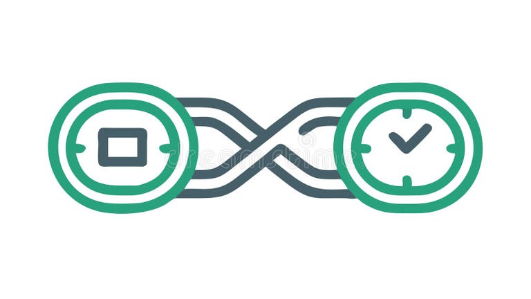 Infinite Time Loop: Continuous Cycle and Enduring Flow, Vector Design ...