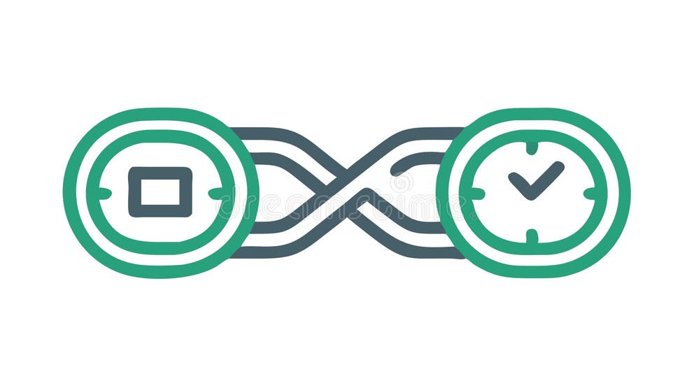 Infinite Time Loop: Continuous Cycle and Enduring Flow, Vector Design ...