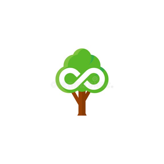 Infinite Tree Logo Icon Design Stock Vector - Illustration of forever ...