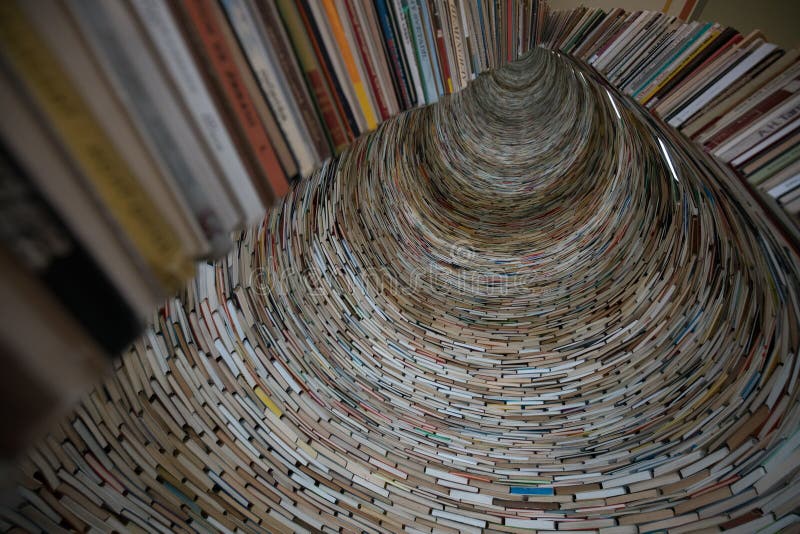 Infinite Tunnel of Books, Also Called an Endless Tower, Book Tower in ...