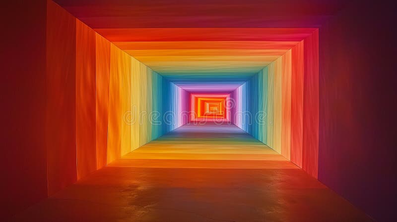 Infinite Gradient Tunnel with Shifting Hues and Minimalist Psychedelic ...
