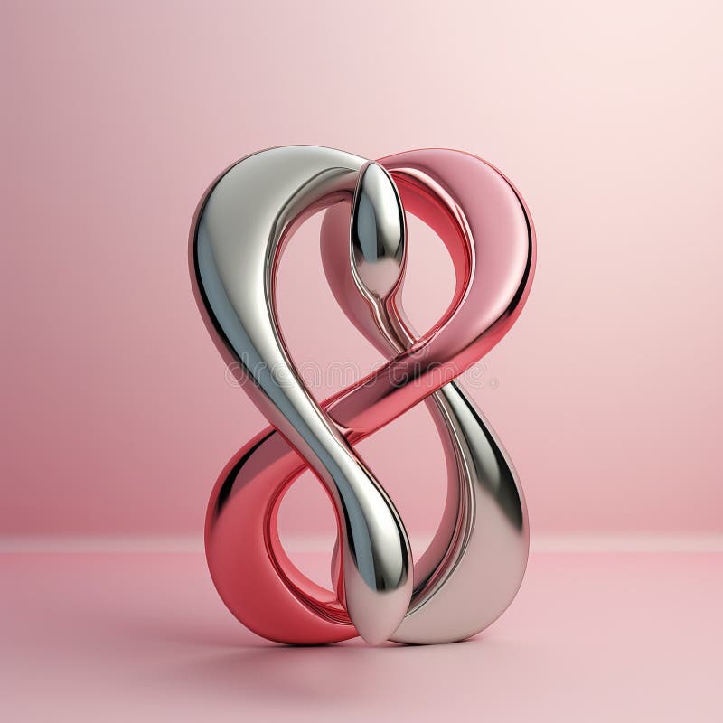Infinite Unity: Metallic Harmony Sculpture Stock Illustration ...