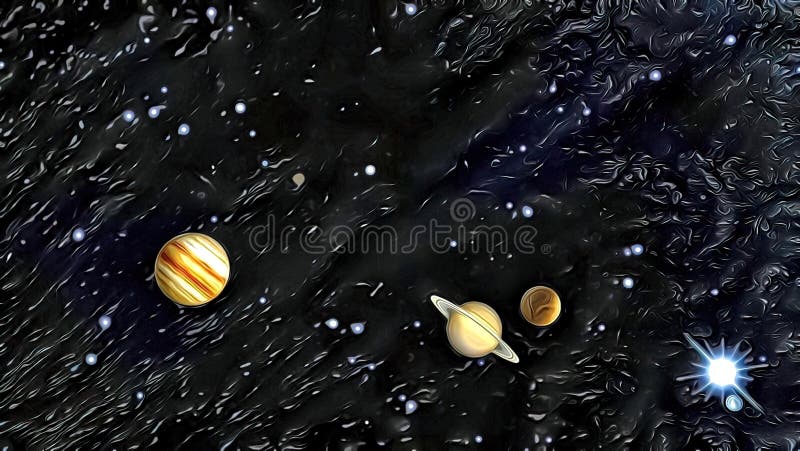 Infinite Universe, Outer Space, Stars and Planets Stock Illustration ...