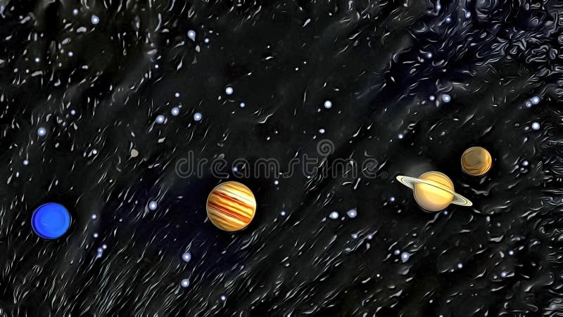 Infinite Universe, Outer Space, Stars and Planets Stock Illustration ...