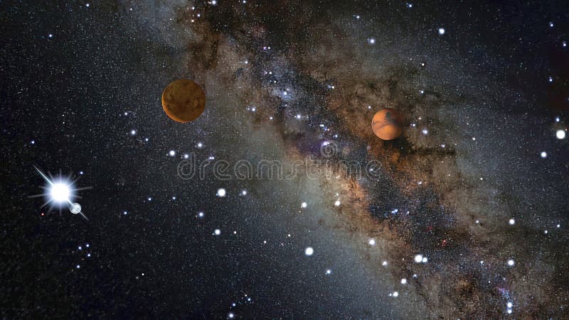 Infinite Universe, Outer Space, Stars and Planets Stock Illustration ...