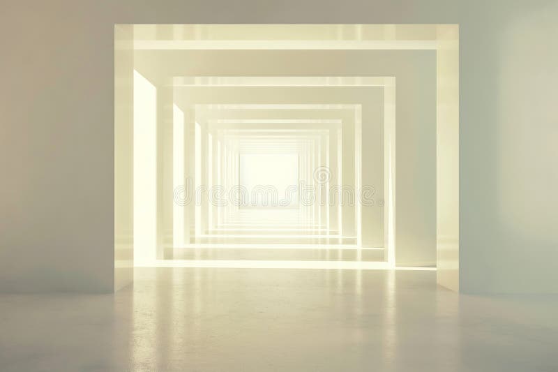Infinite White Corridor stock image. Image of modern - 313795837