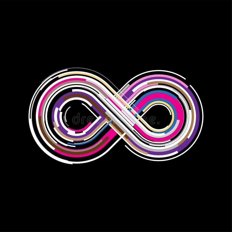 Conjunto De Símbolos Infinitos Infinito En Varios Diseños Ilustración